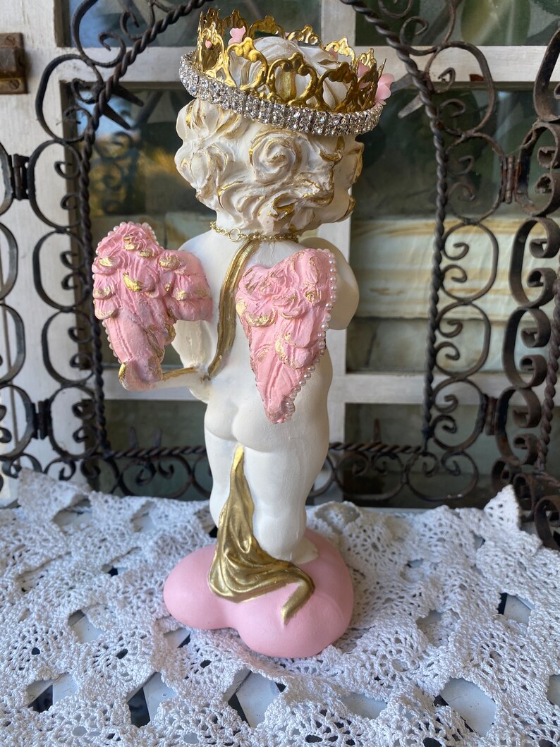 Angelic Cupid Cherub Girl Statue Shabby Chic Glamour French Angel ...
