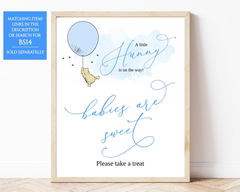Winnie the Pooh Baby Shower Welcome Sign, Pooh - Baby Shower Sign ...