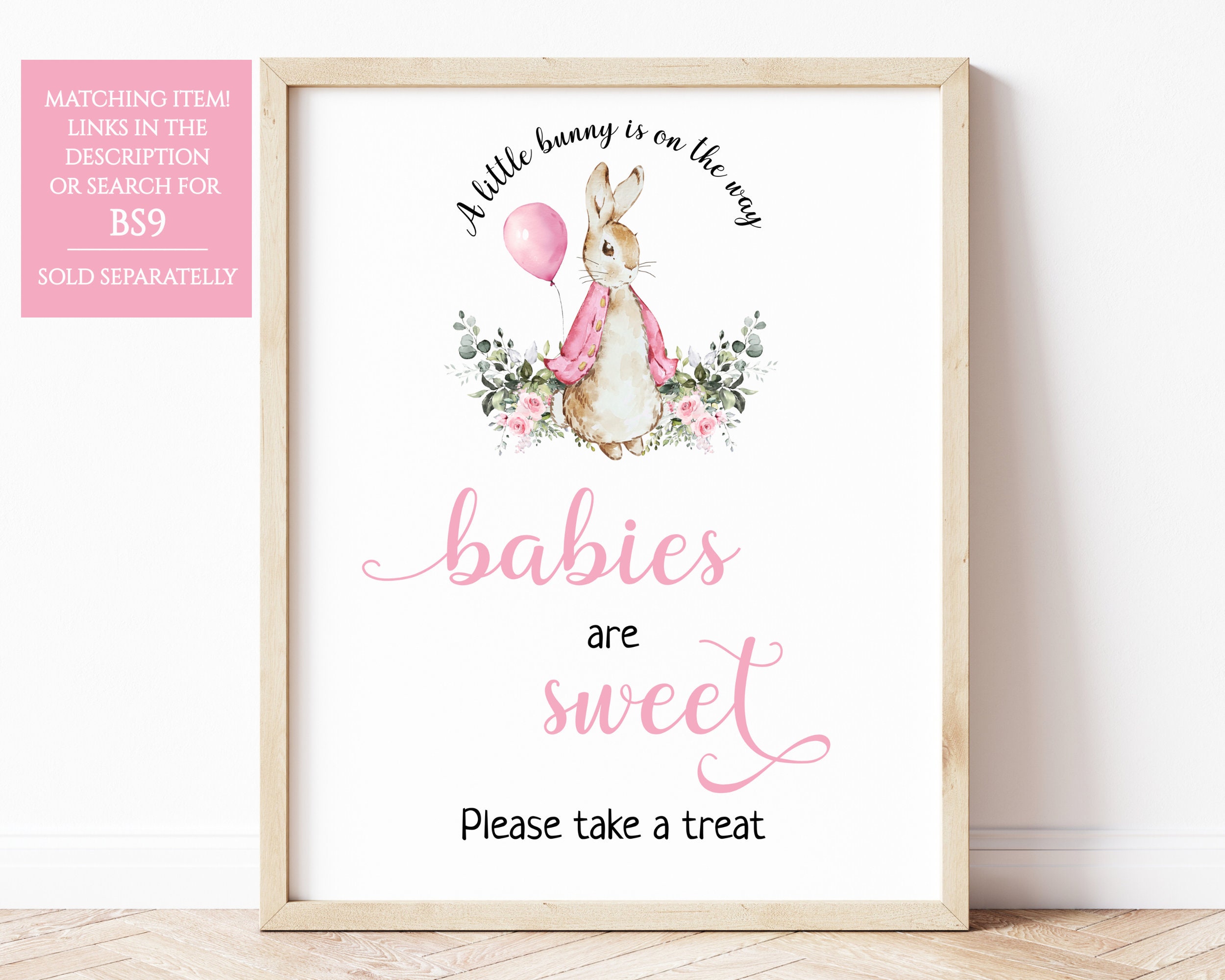 Peter Rabbit Girl Baby Shower Invitation, Editable Flopsy Bunny Rustic ...