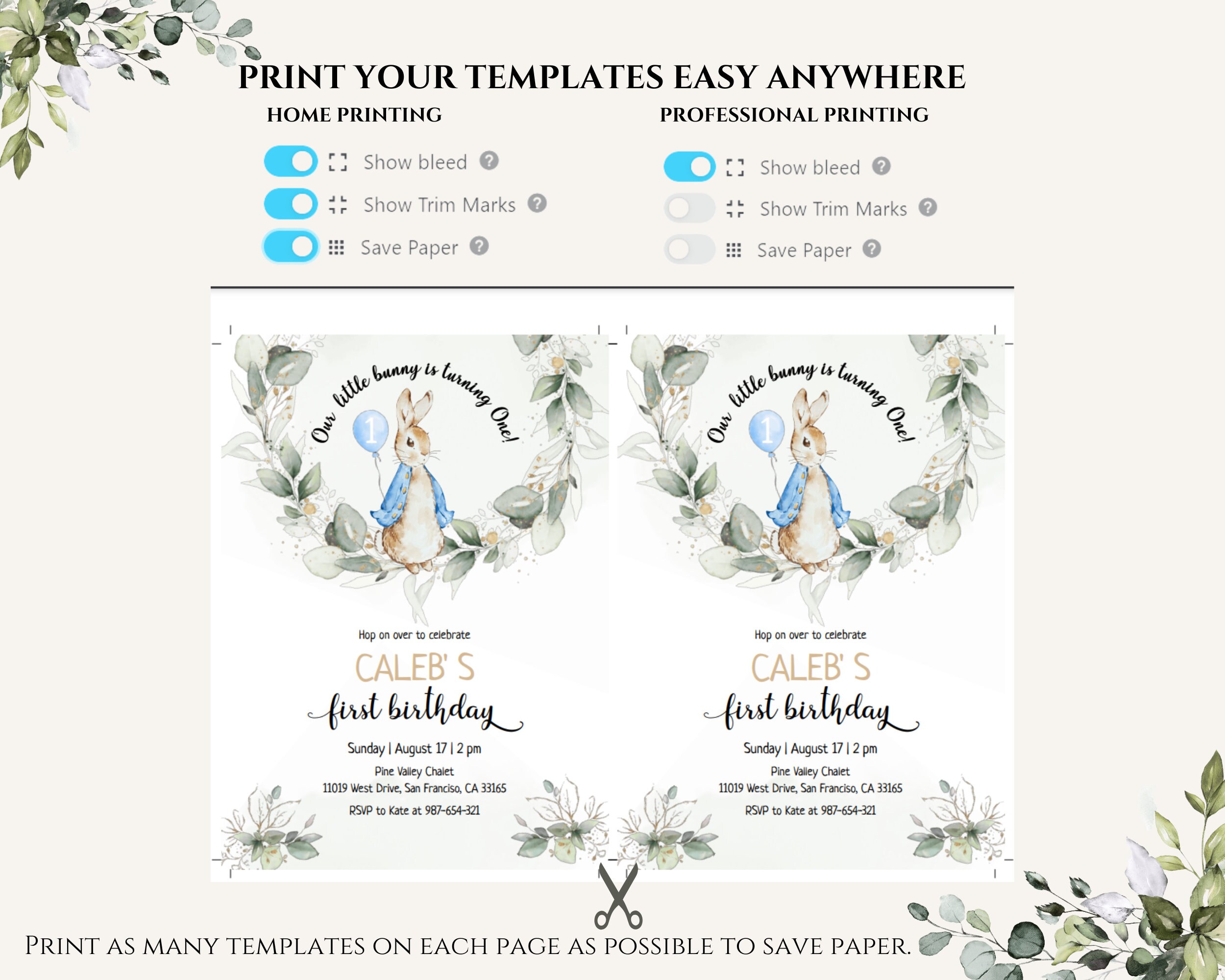 Peter Rabbit Boy 1st Birthday Invitation, Peter Rabbit Invitation, Boy ...