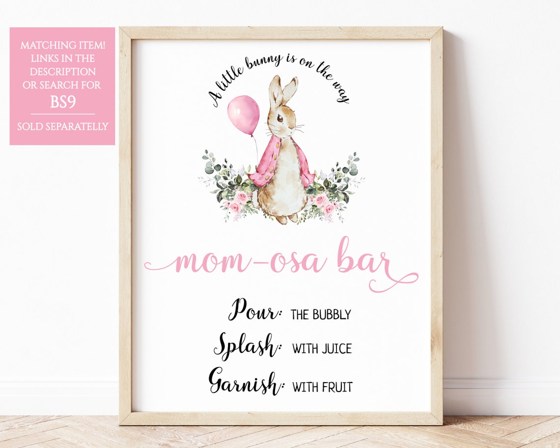 Peter Rabbit Girl Baby Shower Cards and Gifts Sign Gifts - Etsy