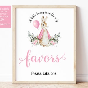 Peter Rabbit Girl Baby Shower Drinks Sign, Drinks Signage, Editable ...