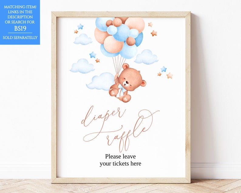 Editable Teddy Bear Boy Baby Shower Welcome Sign, Teddy Bear Favor ...