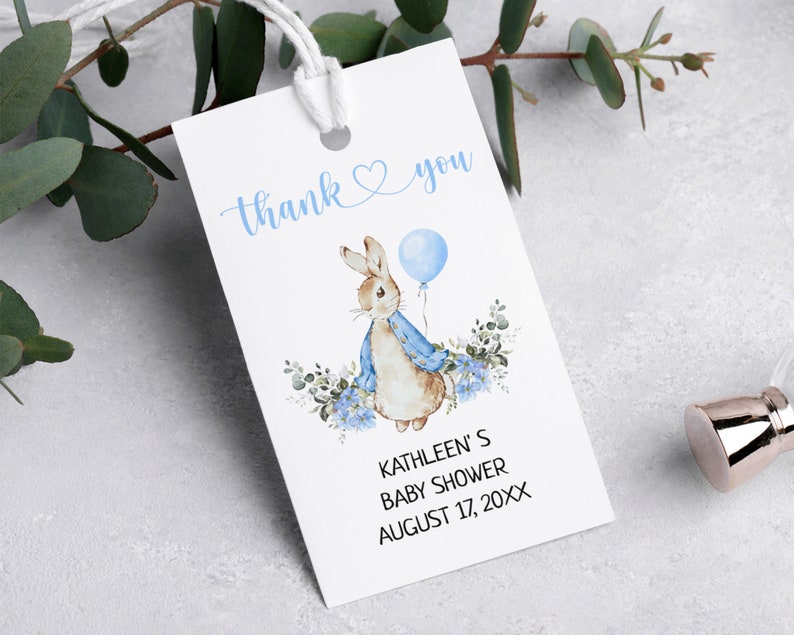 Peter Rabbit Boy Baby Shower Favor Tag Favor Gifts Tag - Etsy
