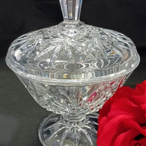Vintage Lidded Crystal Footed Candy Dish Compote - Etsy