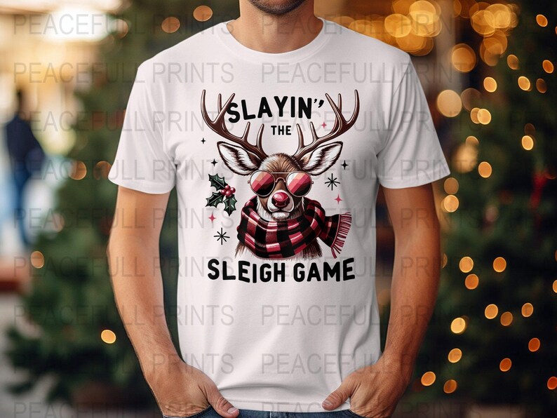 Reindeer Slaying the Sleigh Christmas Humour 300DPI PNG/SVG Vector ...
