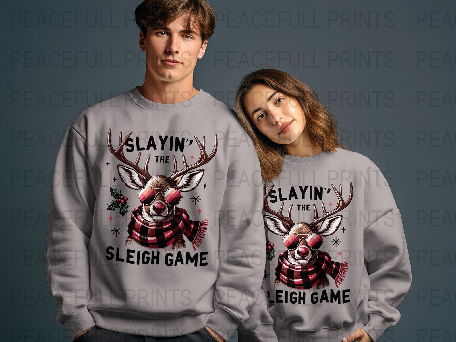 Reindeer Slaying the Sleigh Christmas Humour 300DPI PNG/SVG Vector ...