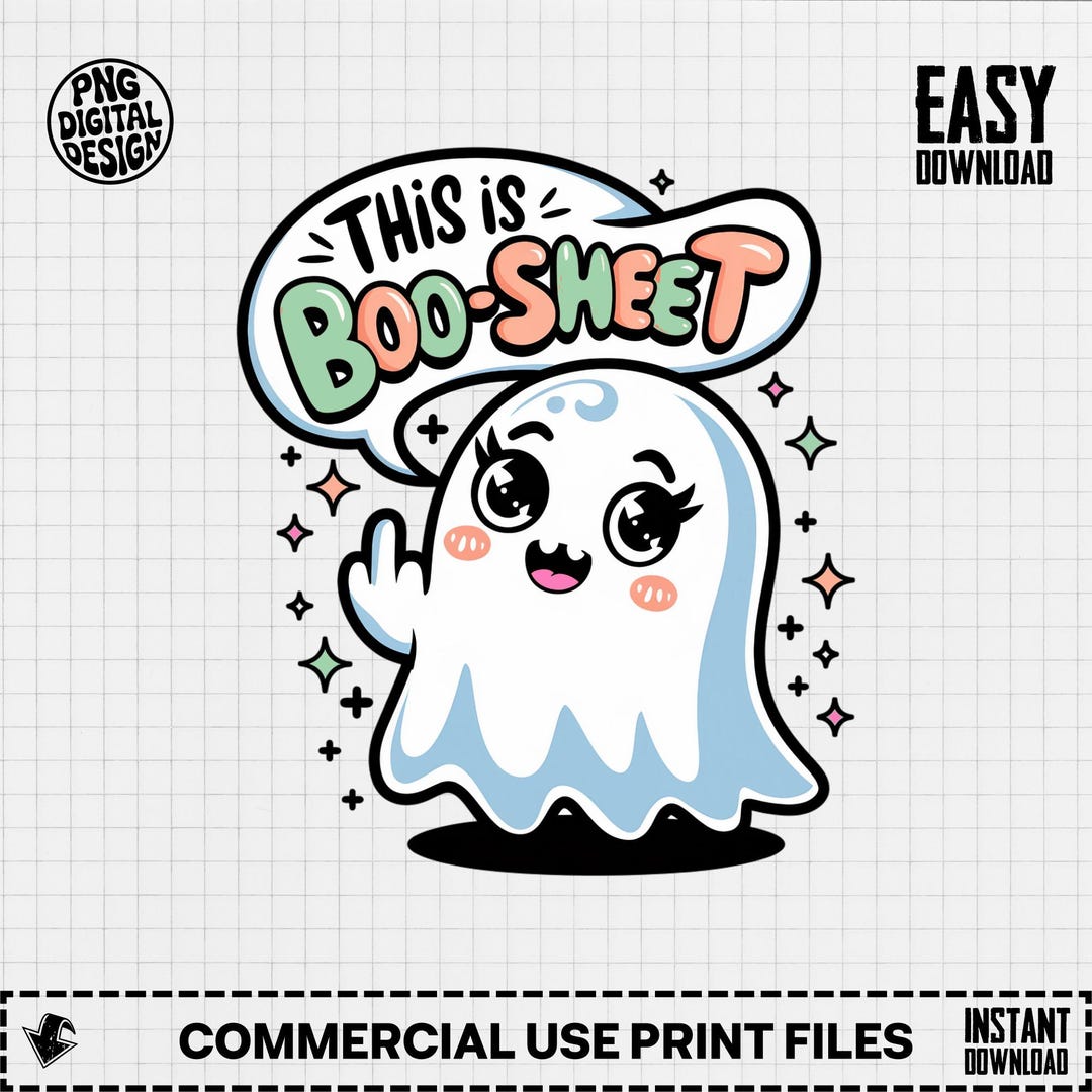 Funny Ghost Clipart, Boo Sheet, Halloween Vector (digital Download ...