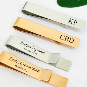 Personalized Tie Clips Custom Groomsmen Tie Clips Gold Tie Clips ...