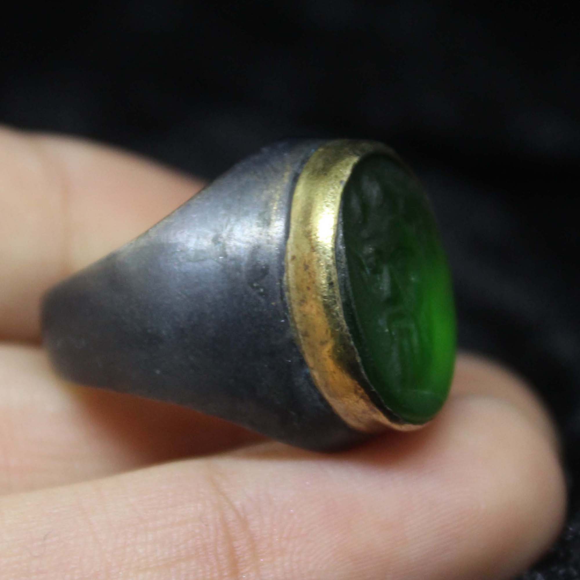 Roman Art Handmade Zeus Glass Intaglio Ring 925K Solid - Etsy