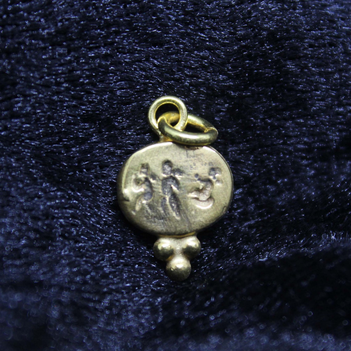 Bronze Intaglio Pendant: Handmade Roman Art, 925K Sterling Silver ...