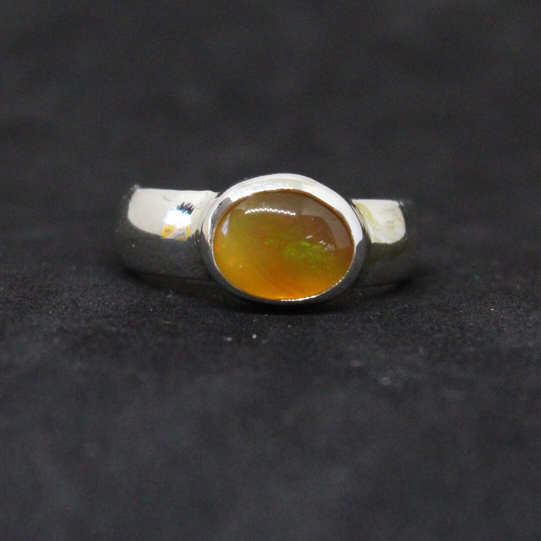 Natural Etiopia Fire Opal Ring, Roman Art Handmade 925K Solid Silver ...