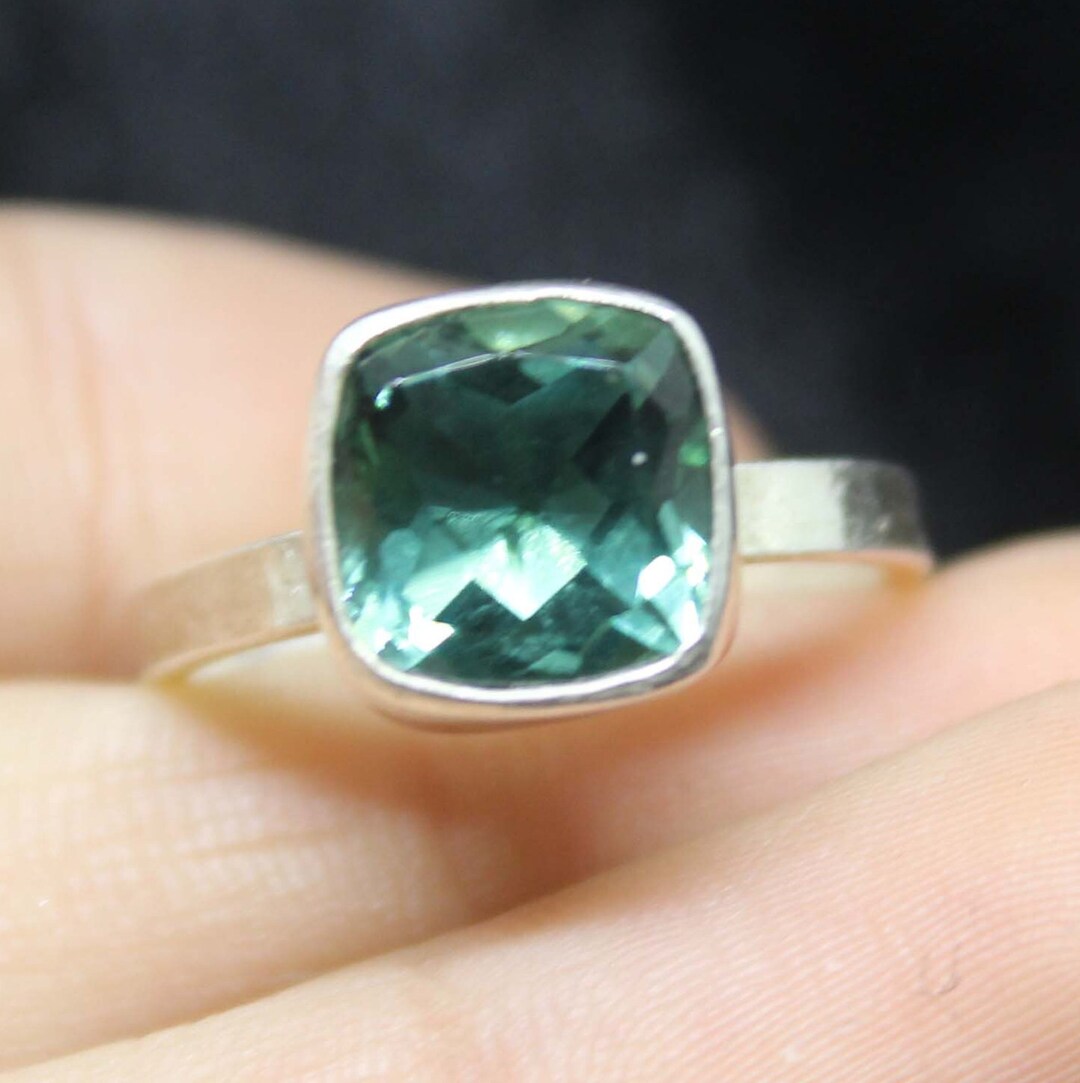 Handmade Paraiba Tourmaline Ring: 925 Sterling Silver, Ocean Blue Green ...