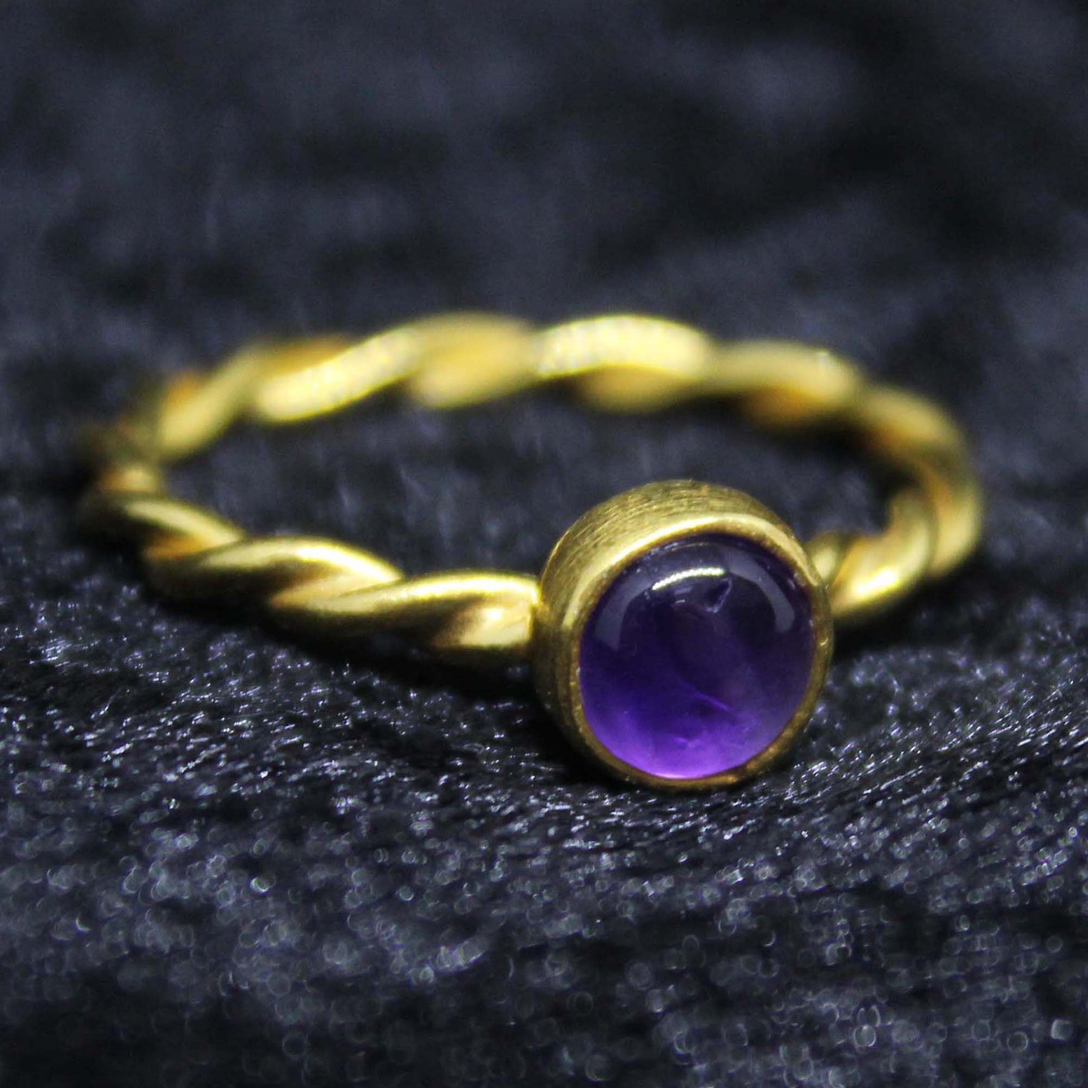 Amethyst Sterling Silver Ring: Gold Vermeil Minimalist Statement - Etsy