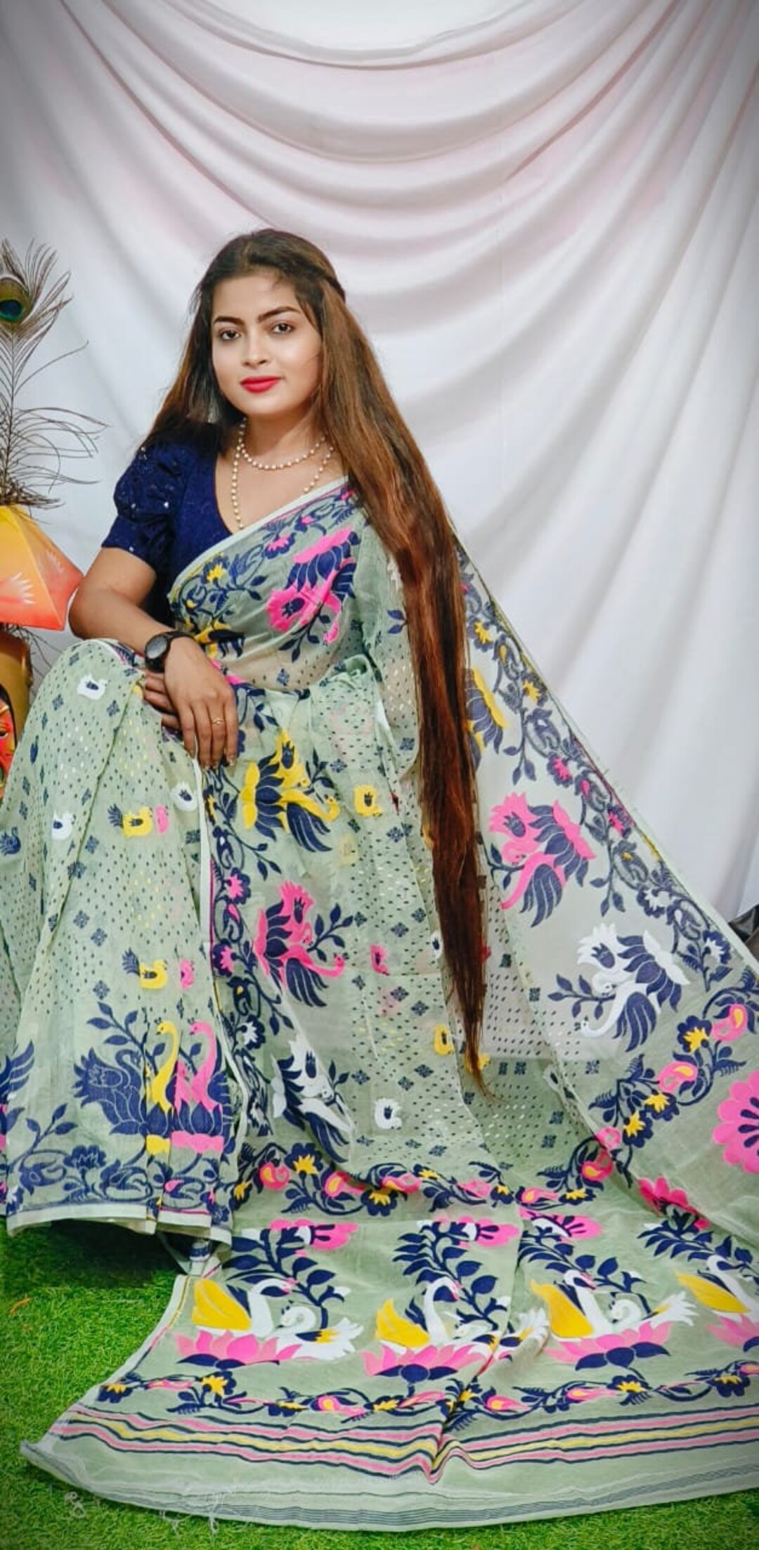 Handmade Handloom Pure Dhakai Tant Saree Indian Traditional Dhakai Tant ...