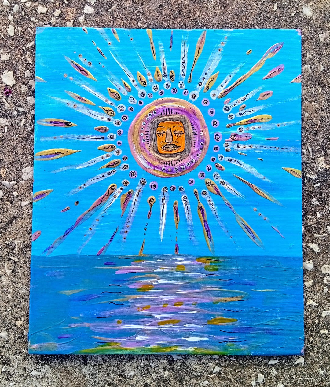 Hand Painted Sun God Portal Doorway Gateway Another Dimension Unique ...