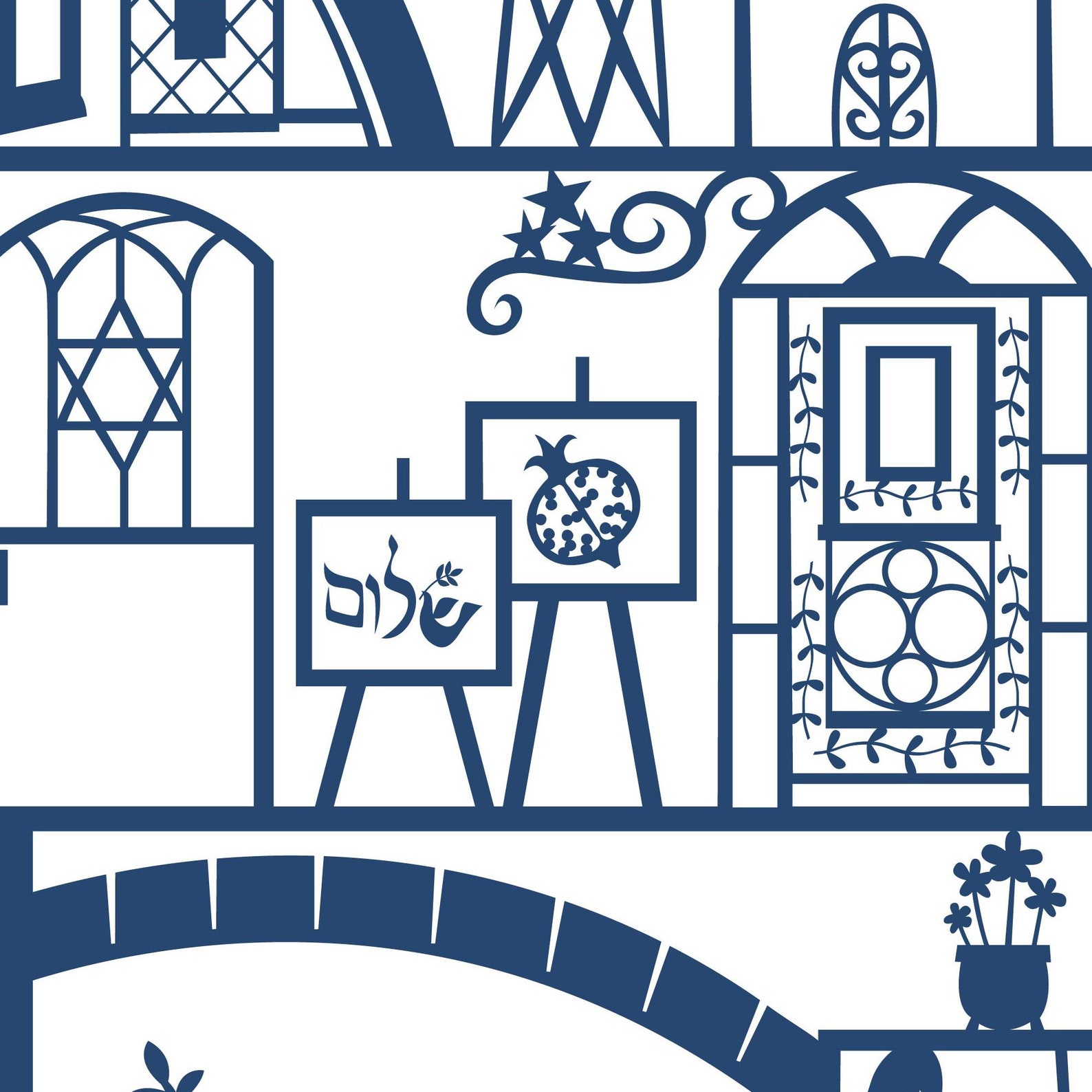 Safed Art | Tzfat Modern Print | Jewish Israeli Wall Decor | Made in ...