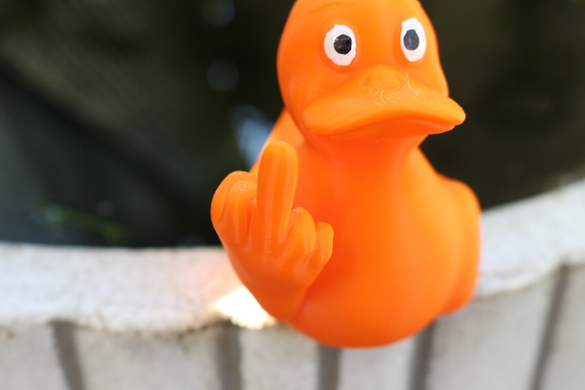 Evil Duck Shows Middle Finger Rubber Duck Rubber Duck - Etsy