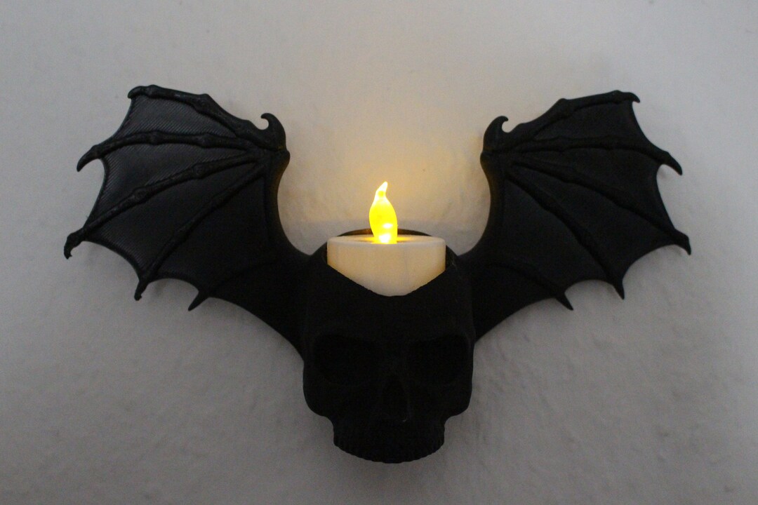 Skull With Wings Including Light/ Skull/ Gothic/ Halloween - Etsy