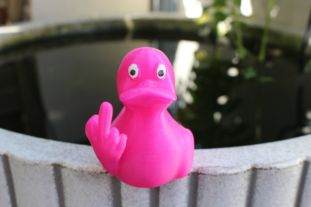 Bad Duck Shows Middle Finger, Rubber Duck, Rubber Duck, Bathroom ...