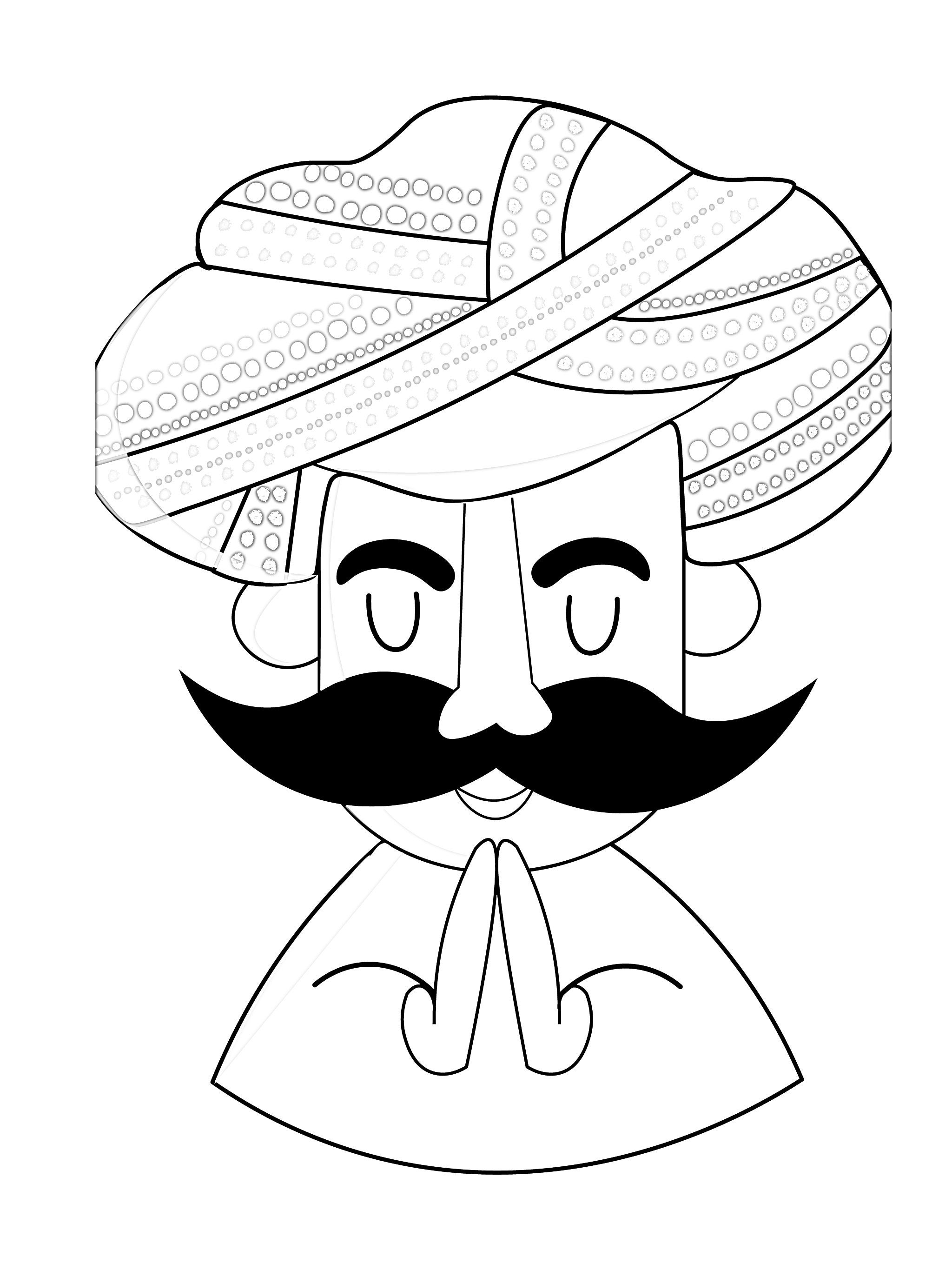 Rajasthani Turban Clipart Flower