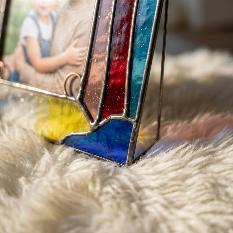 Stained Glass Picture Frame, Custom Color Photo Frame Gift, 4x6 or 5x7 ...