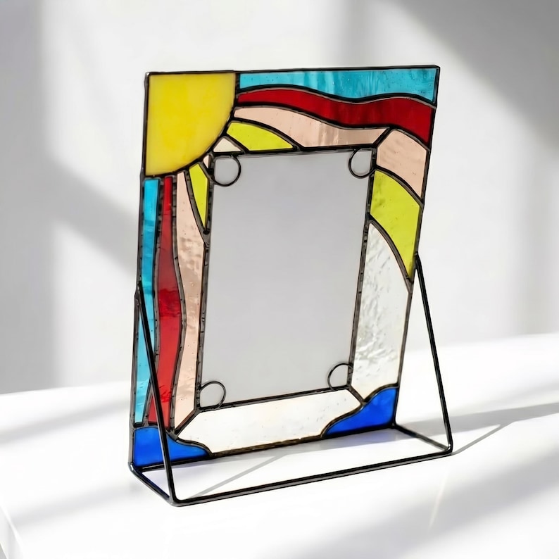 Stained Glass Picture Frame, Custom Color Photo Frame Gift, 4x6 or 5x7 ...