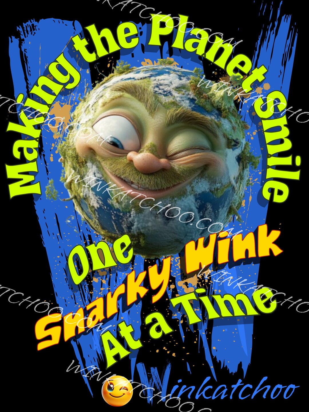 Digital Download | Winking Earth PNG SVG | Funny Planet Art | Instant ...