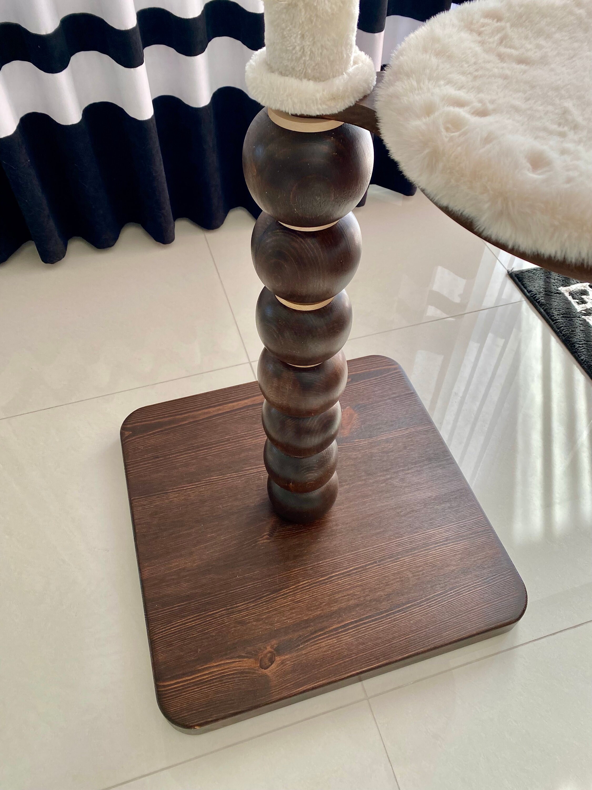 No 12 Handmade Natural Wood Cat Tree: Modern Cat Tower With Scratching ...