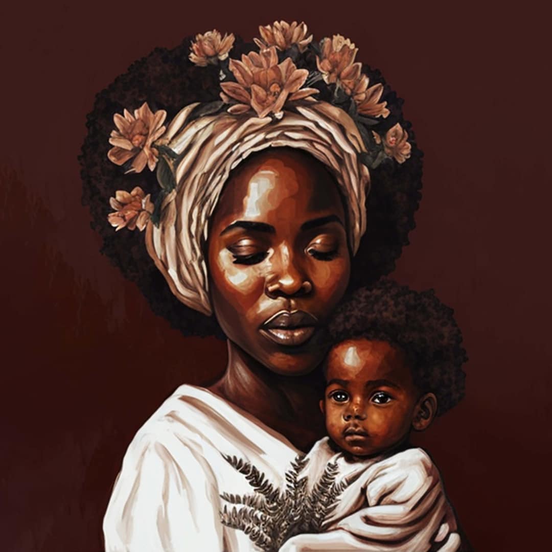 Maternal Love - Mother With Baby - Printable Digital Art - Etsy