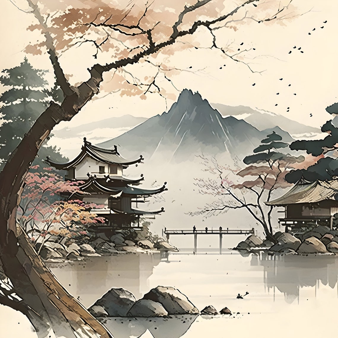 Printable Japanese Wall Art - 5 Sizes - Scenic Landscape - Etsy