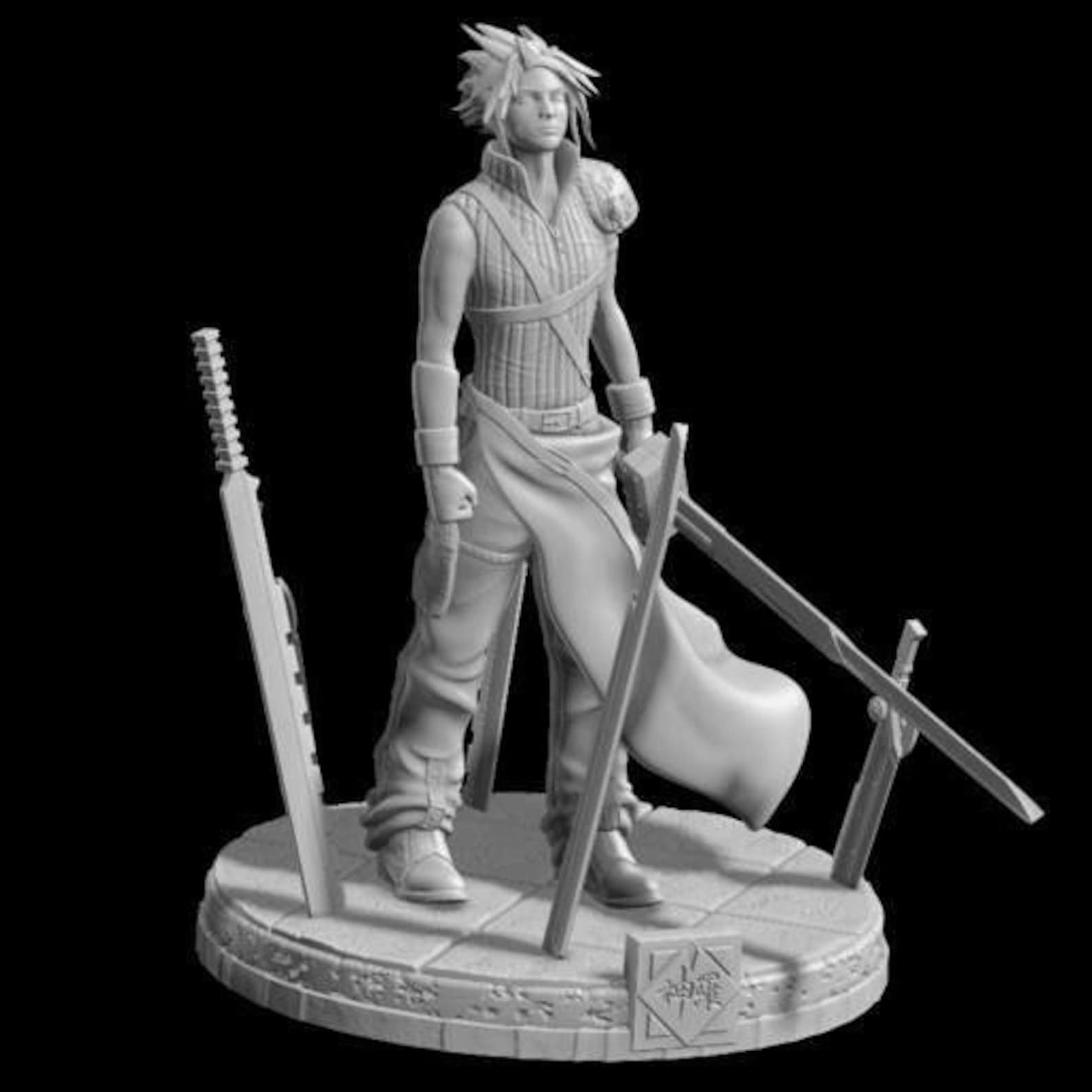 Cloud Strife Stl, Cloud Strife 3d Figure, Anime Stl, 3d Printer Stl ...