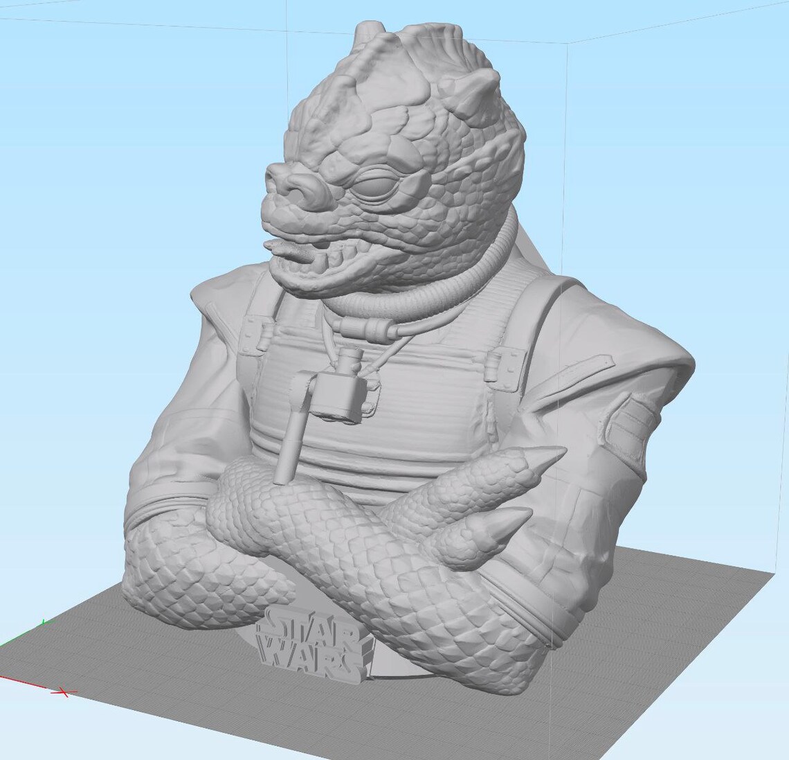 Bossk Bust Stl, Bossk 3d Figure, Alligator Stl, 3d Printer Stl Files ...