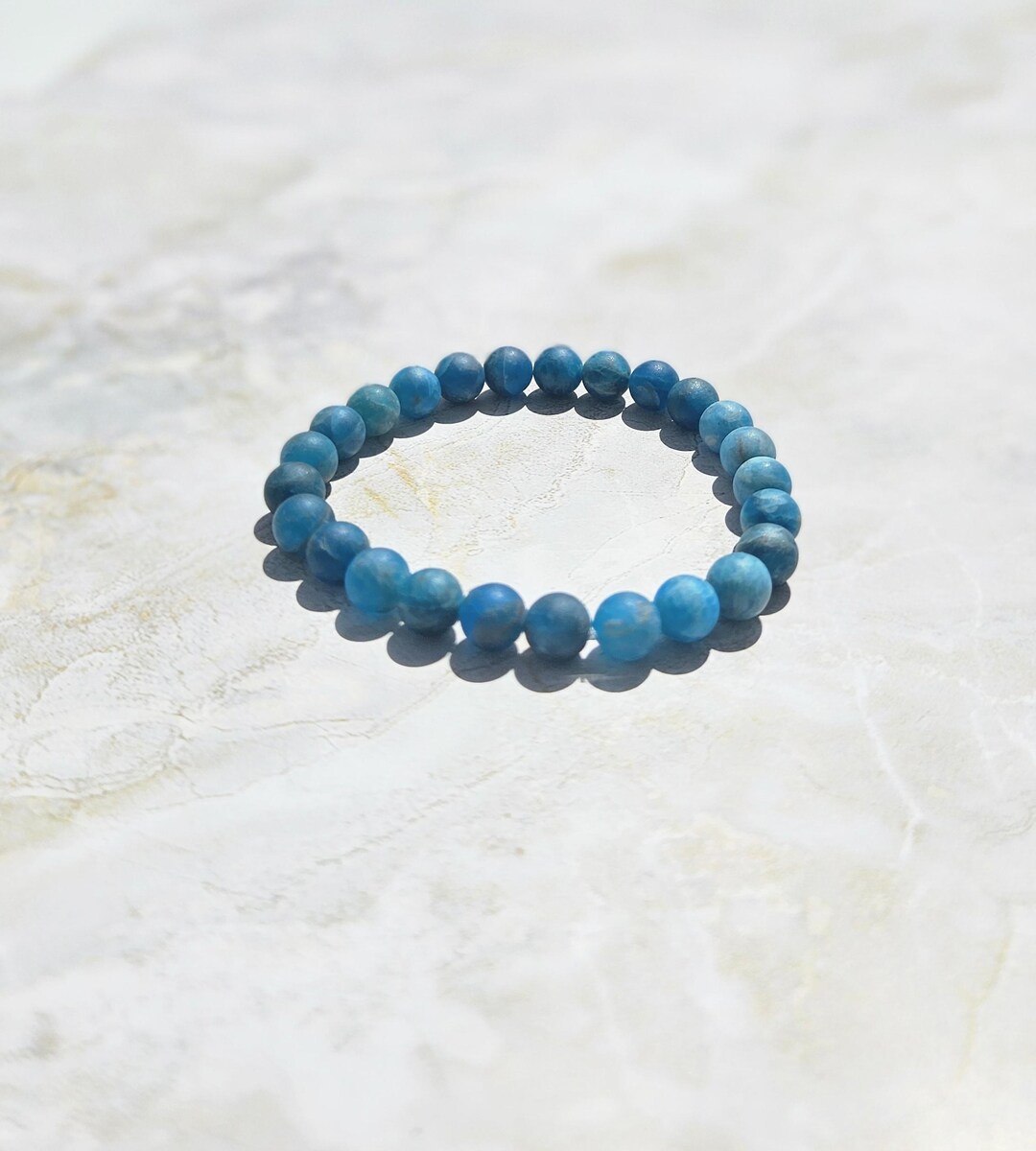 Authentic Blue Apatite Crystal Beaded Bracelet – Gemstone Jewelry - Etsy