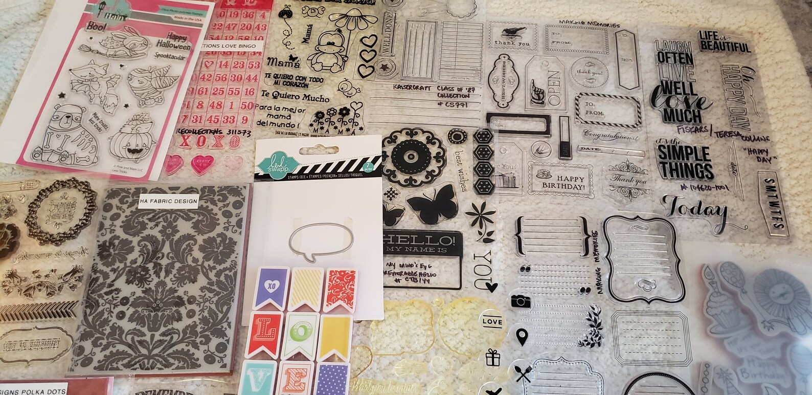 Stamp and Die Destash: Assorted Stamps, Stencils, Dies, and Embossing ...