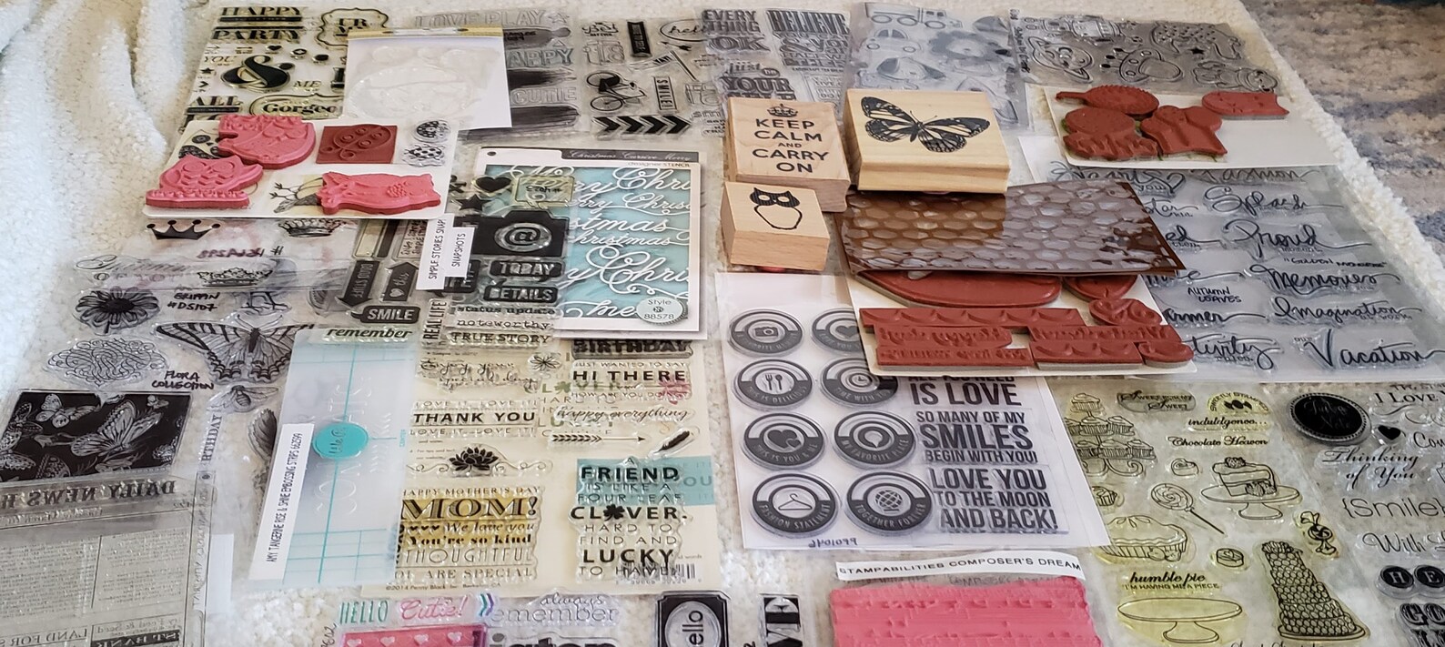 Stamp and Die Destash: Assorted Stamps, Stencils, Dies, and Embossing ...