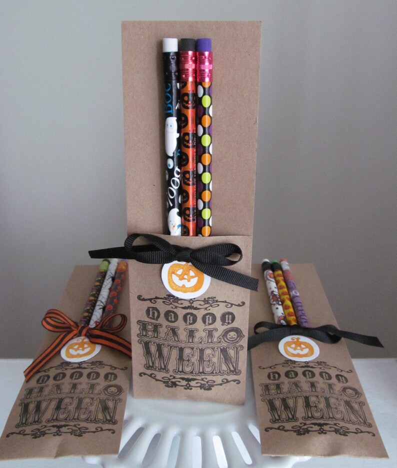 Halloween Pencil Packs - Great Party Favors or Classroom Gifts! - Etsy
