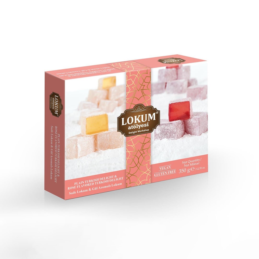 Plain Turkish Delight & Rose Flavored Turkish Delight 350g - Etsy