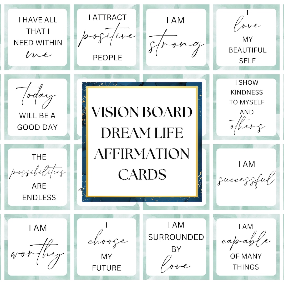 Vision Board Affirmation Cards Printable, Vision Board Printables ...