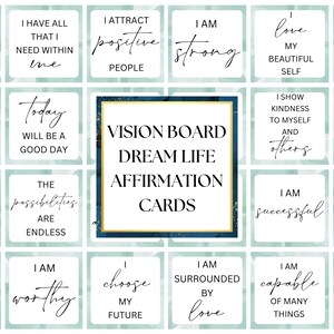 Vision Board Affirmation Cards Printable, Vision Board Printables ...