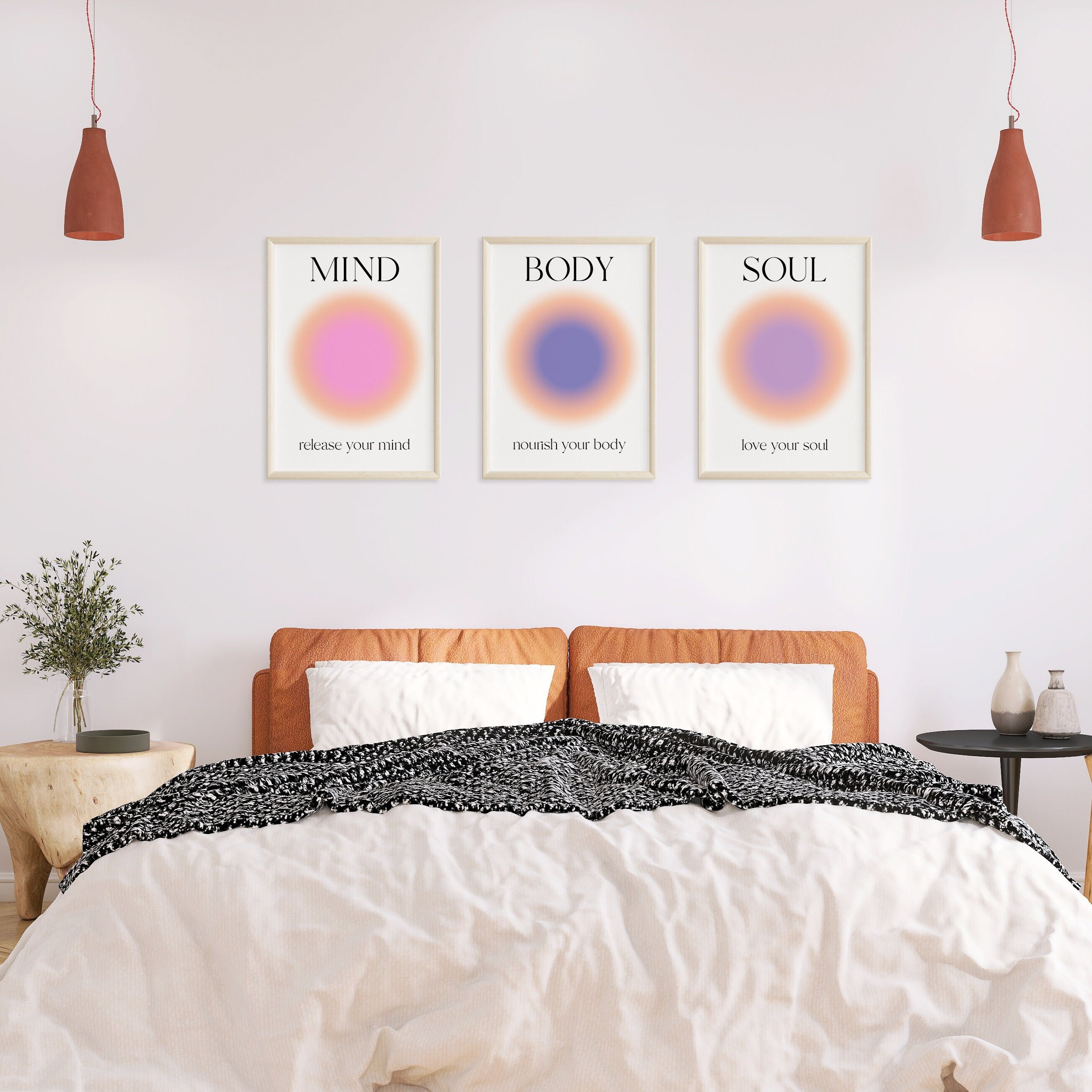 Aura Poster Set of 3 Prints Spiritual Poster Angel Aura Gradient Print ...