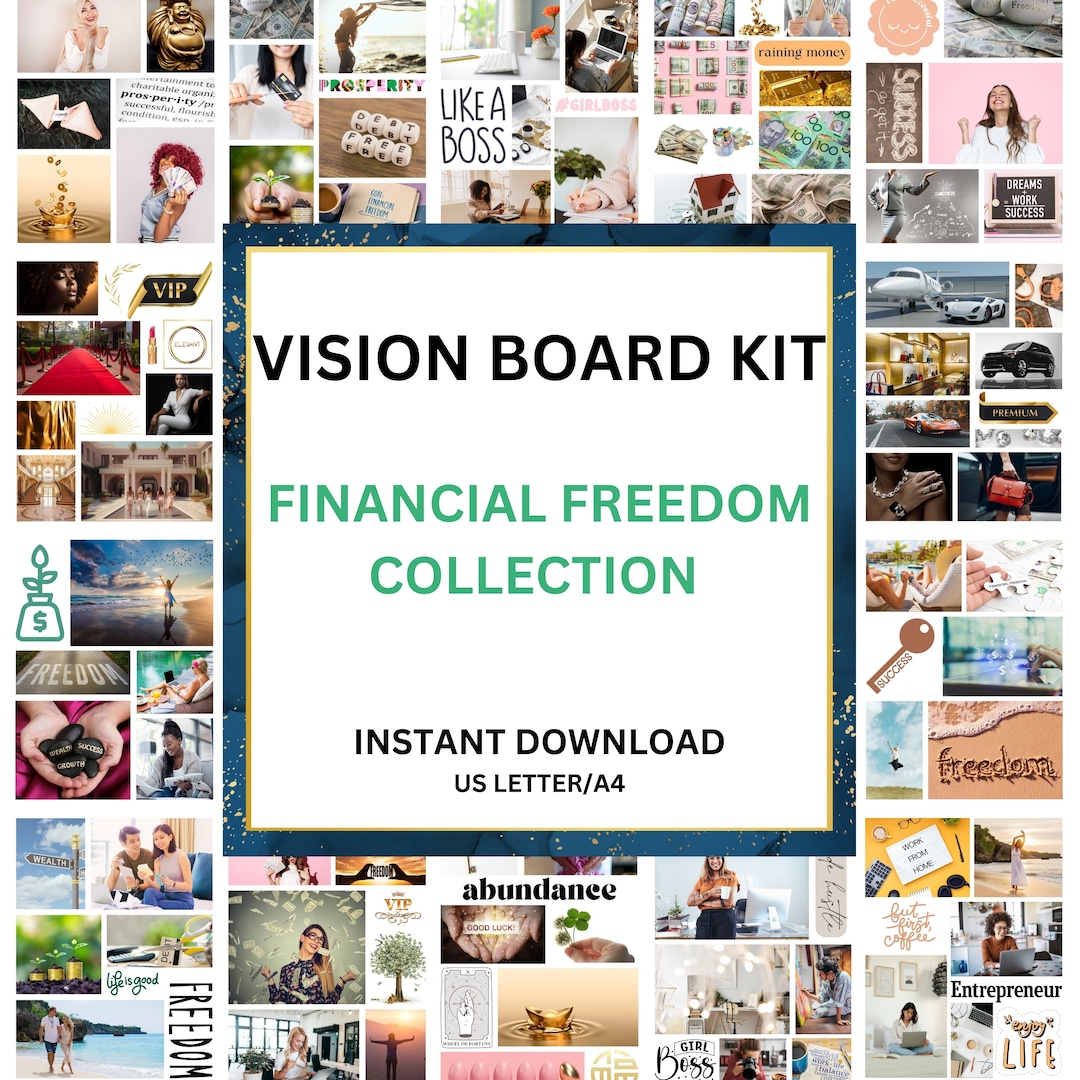 Vision Board Kit Abundance and Prosperity Vision Board Images Financial ...