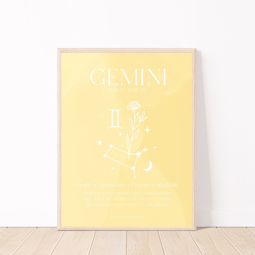 GEMINI Poster Aura Poster Gemini Wall Art Zodiac Artwork Gemini Gift ...