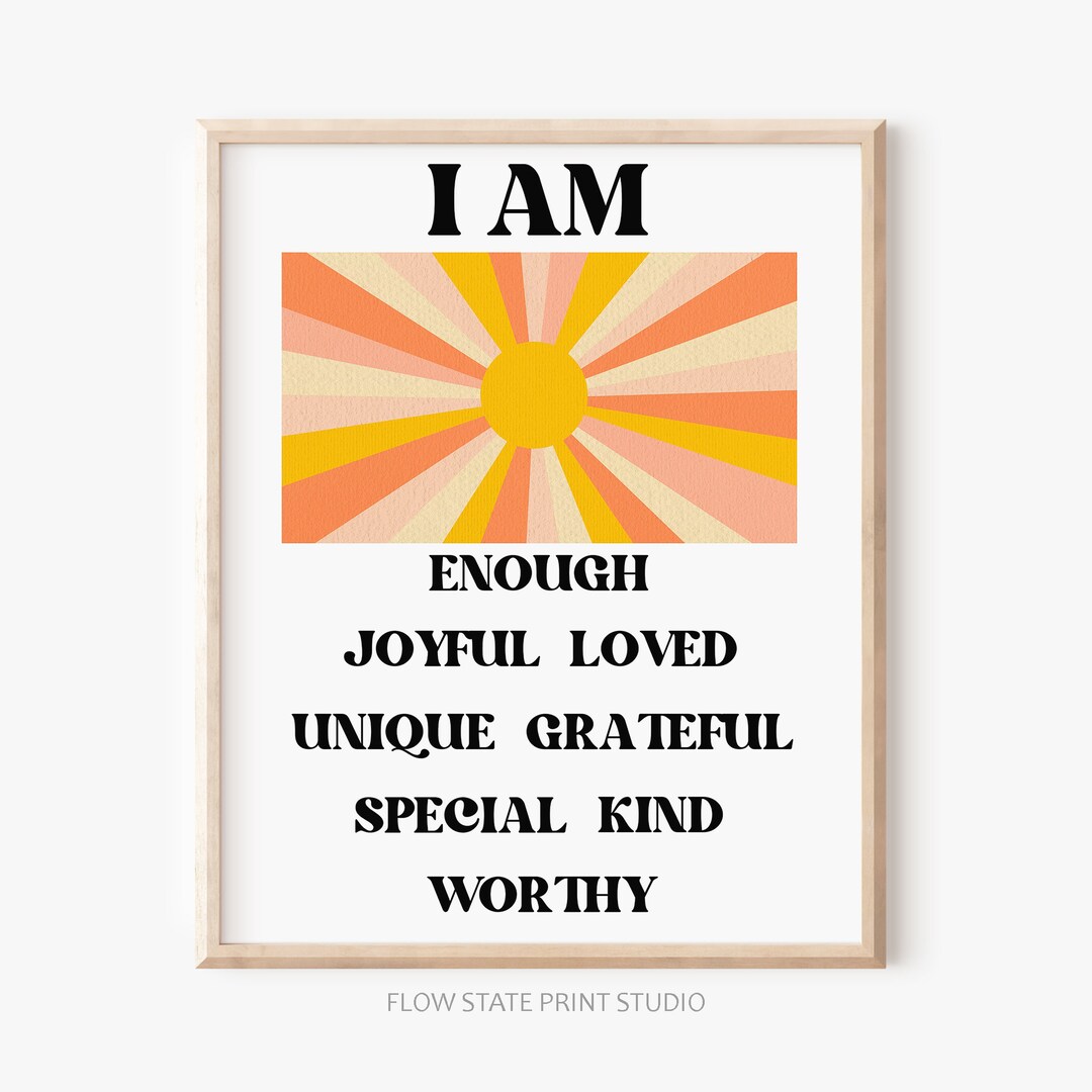 I Am Affirmations, Affirmations, Retro Poster, Trendy Retro Wall Art ...