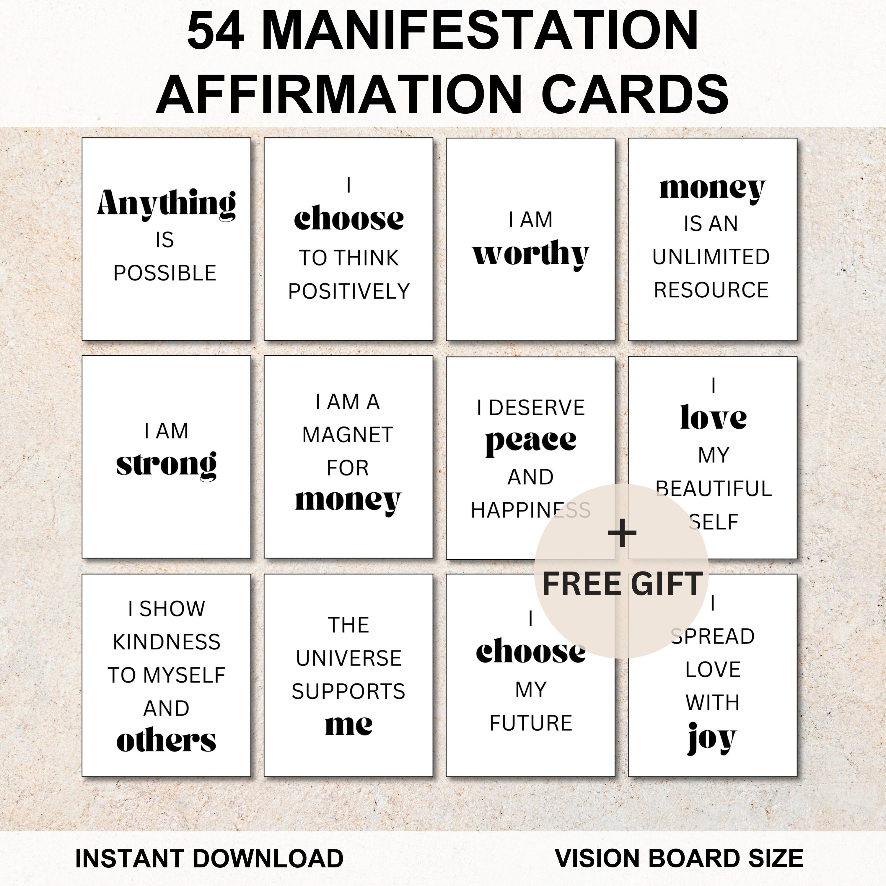 Vision Board, Affirmation Cards Printable, Vision Board Printables ...