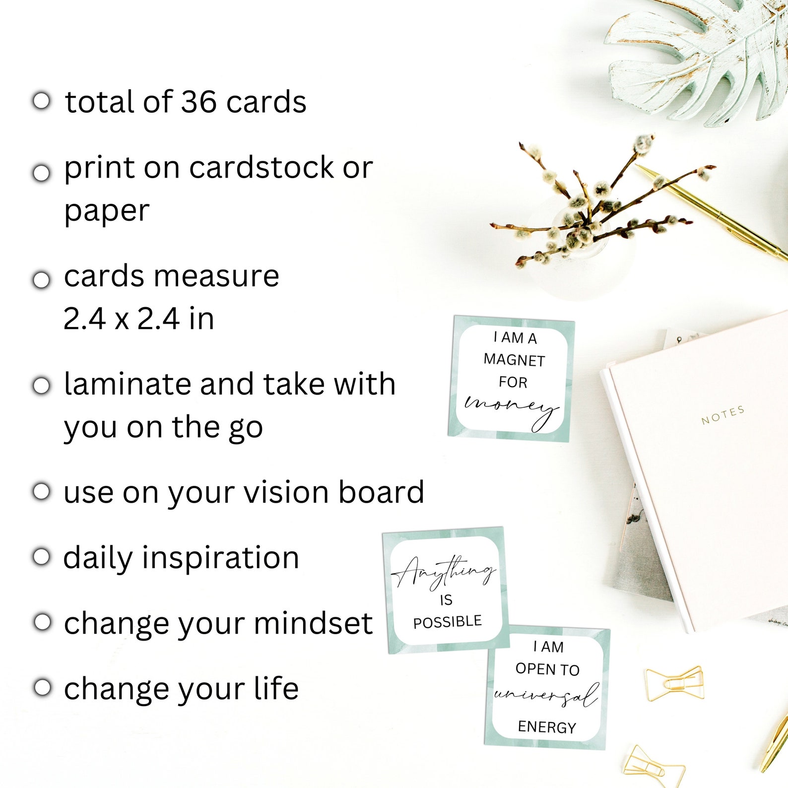 Vision Board Affirmation Cards Printable, Vision Board Printables ...