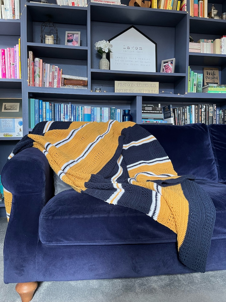 Ashby Striped Blanket - Crochet Pattern - Etsy