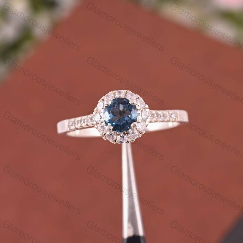 Blue Halo Ring - Etsy