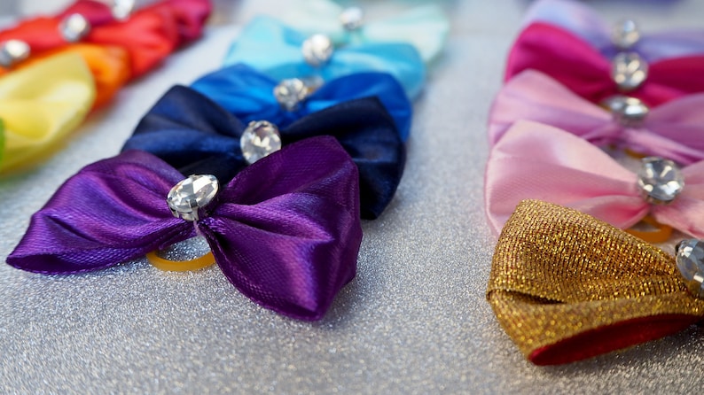 Elegant Bows for Dogs, Cute Bows for a Pet, 20 Colors, Ribbon Bows ...