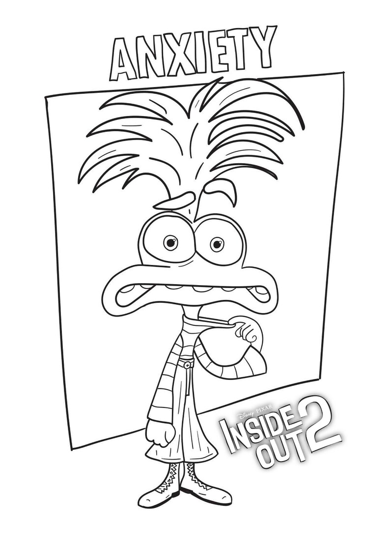Inside Out 2 Colouring Pages Instant Download Files of All the 9 ...